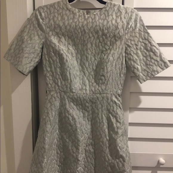 SUNO | Dresses | Suno Silver Jacquard Dress | Poshmark